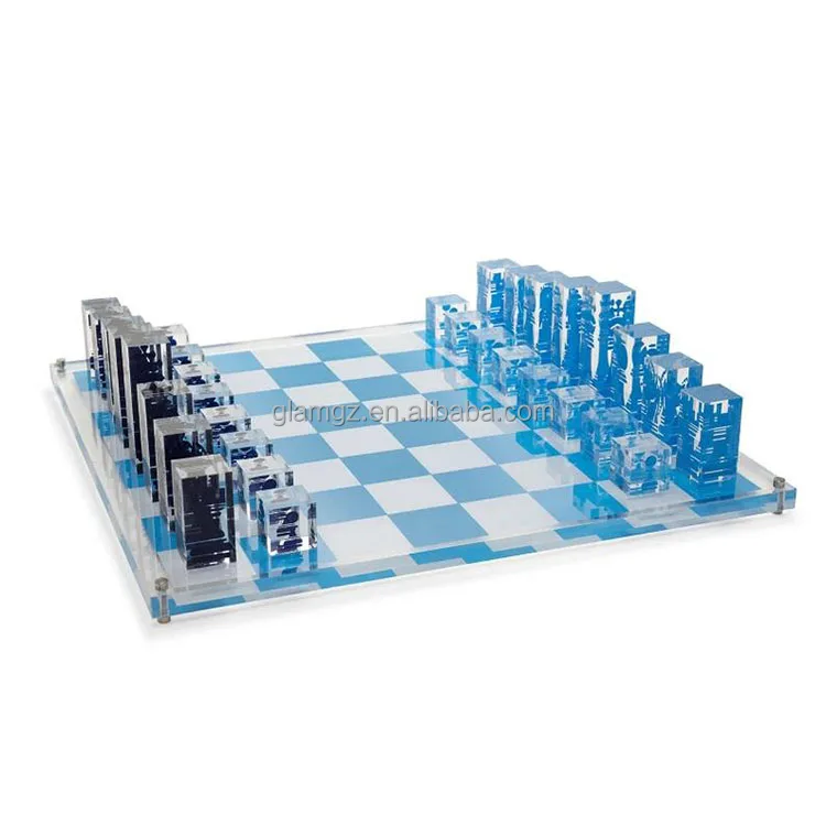 Custom Modern Chess Set - Lucite Table X O Game Set