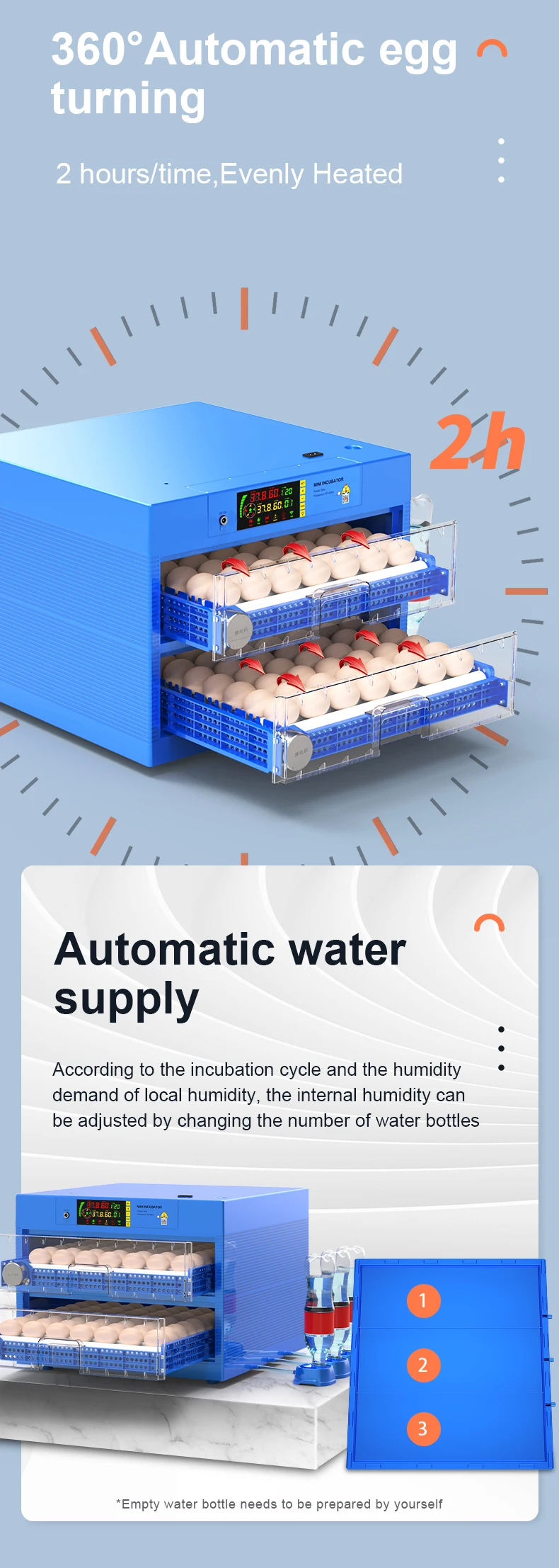 36 Egg Incubator and Hatcher Fully Automatic Small Chicken Eggs ...