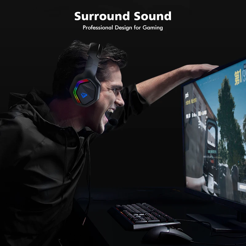 Rgb Gaming Headset 7.1 Surround Sound Usb Wired Stylish Noise ...