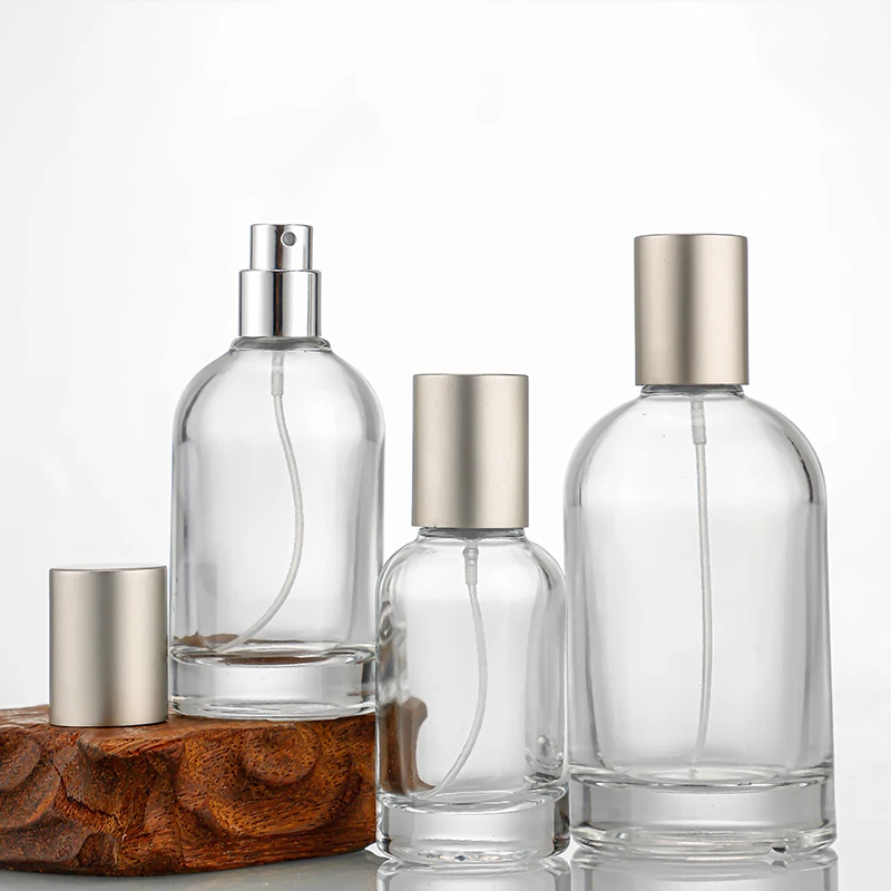 Custom Cylinder Empty Luxury Glass Perfume Bottle 30ml 50ml 100ml Clear ...