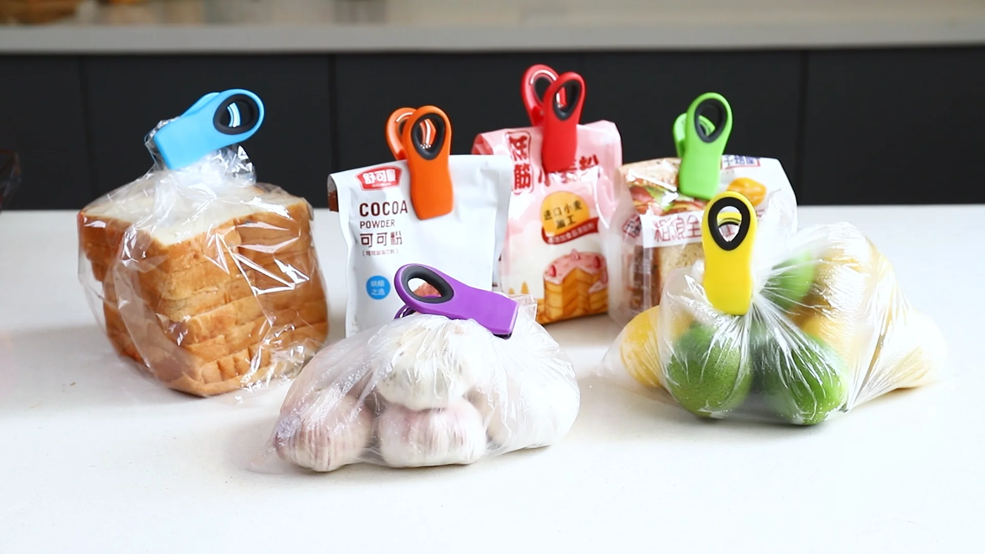 Custom Assorted Colors Airtight Seal Magnetic Plastic Chip Food Sealing ...