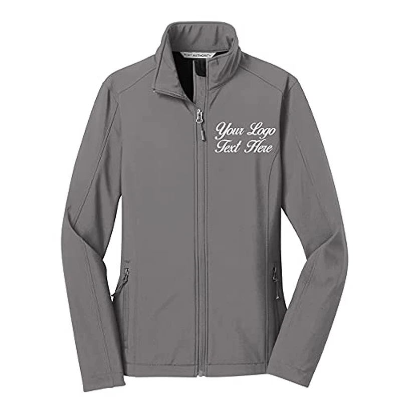 Embroidered Custom Logo Text Stitching Core Soft Shell Jacket