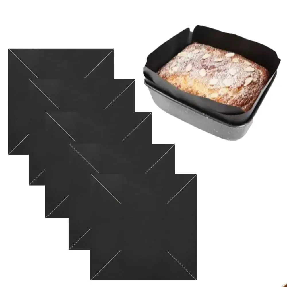 Loaf Cake Tin Liner Rectangular Food Safe Grade Black Pre cut PTFE ...