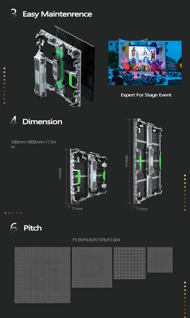 P1.9 P2.6 P2.9 P3.9 P4.8 Stage Event Led Screen Panel Display Rental ...
