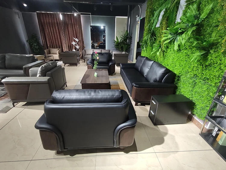 Luxury Modern Office Leather Sofa Set Office Furniture Waiting Room Ceo ...