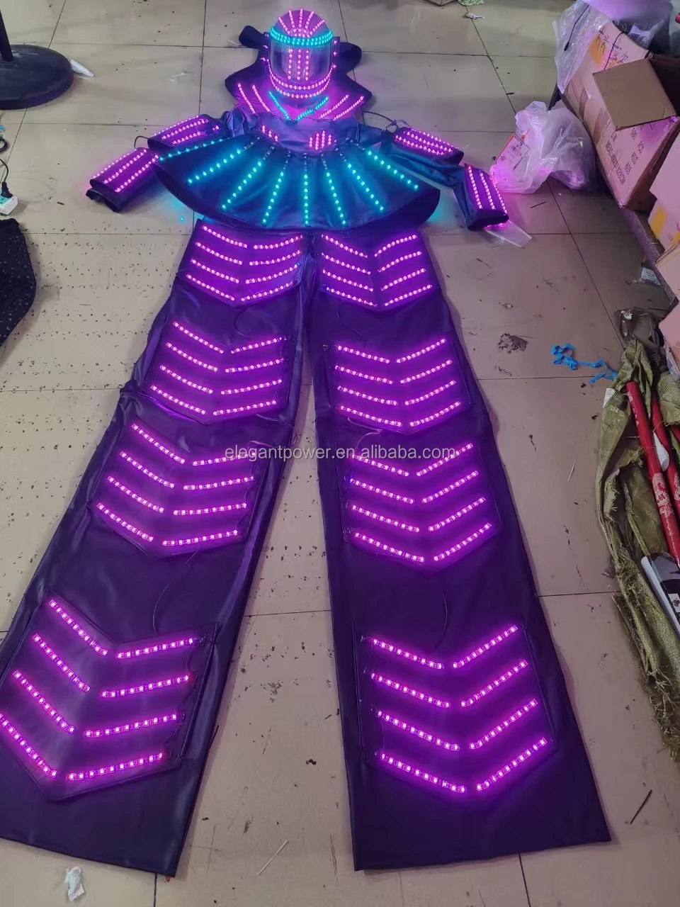 Unisex LED Robot Costume for Adults Glowing Performance Fancy Dress ...