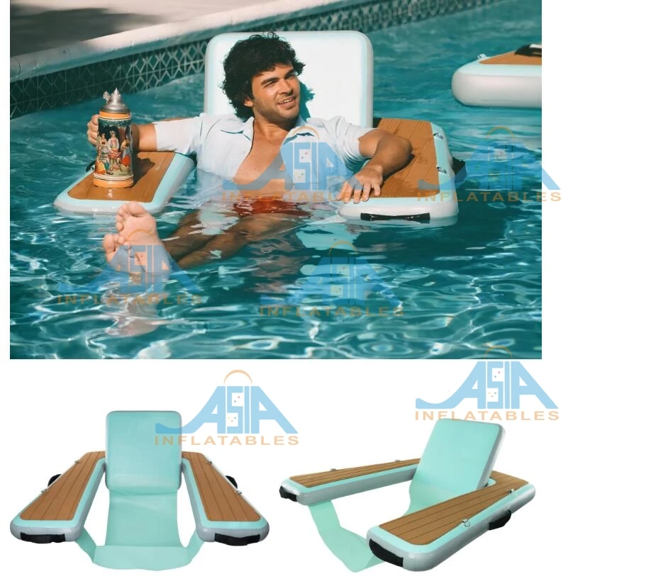 Round Teak Drop Stitch Water Pontoon Platform Inflatable