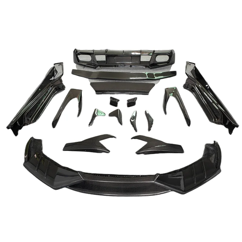 M-style Carbon Fiber Body Kit Front Lip Side Skirt Diffuser Spoiler For ...