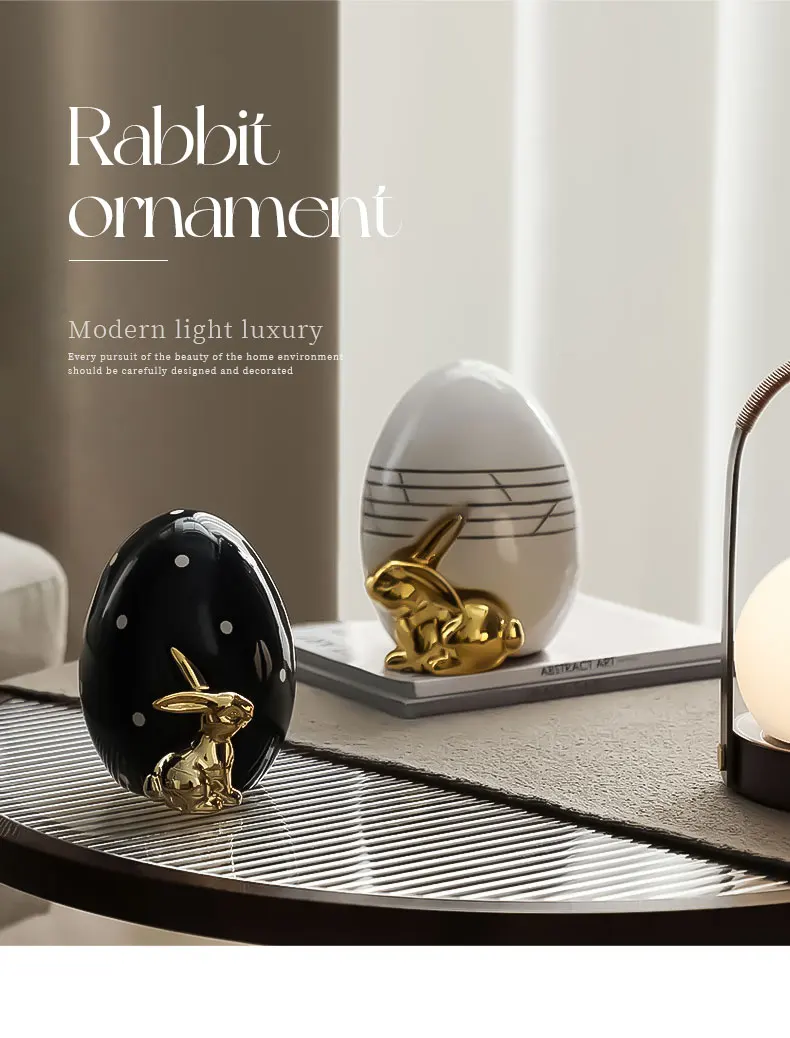 Flolenco Handmade Cute Bunny Figurine for Easter Decor