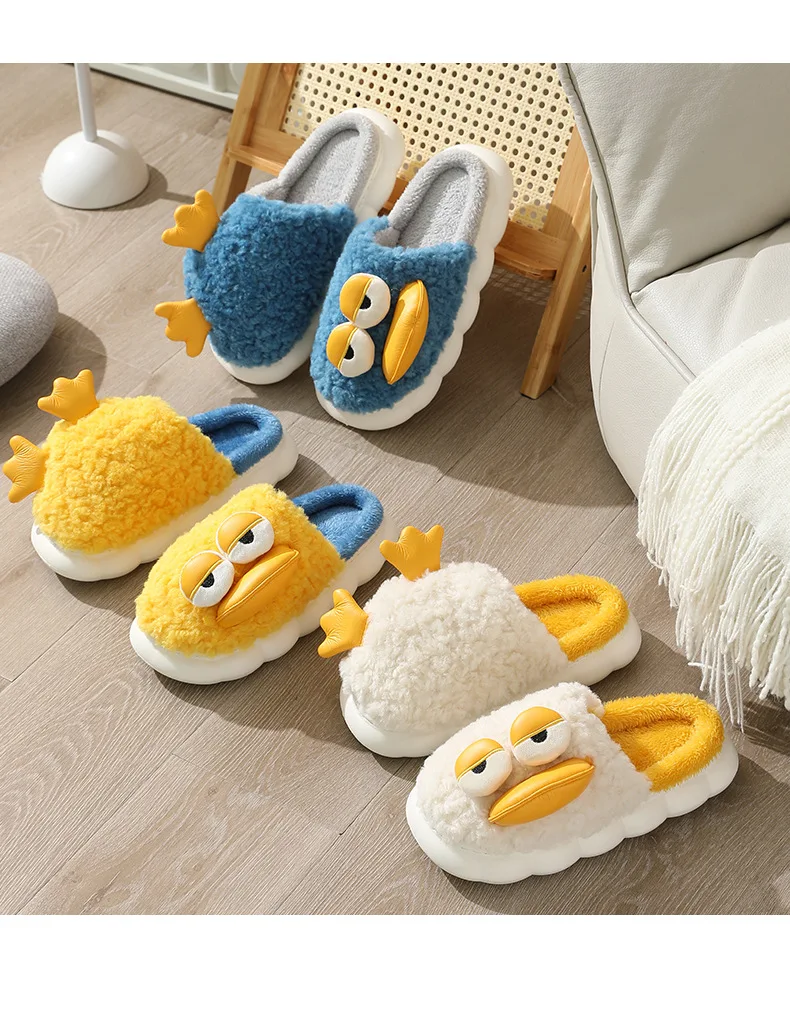 New Arrival Kid Adult Winter Slipper Indoor Cartoon Duck Slippers Warm ...