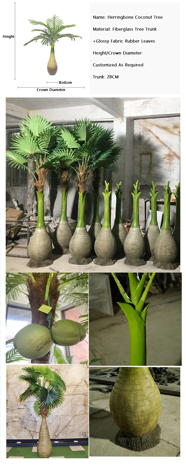 High Quality Faux Coconut Palm Tree - Perfect for Decor