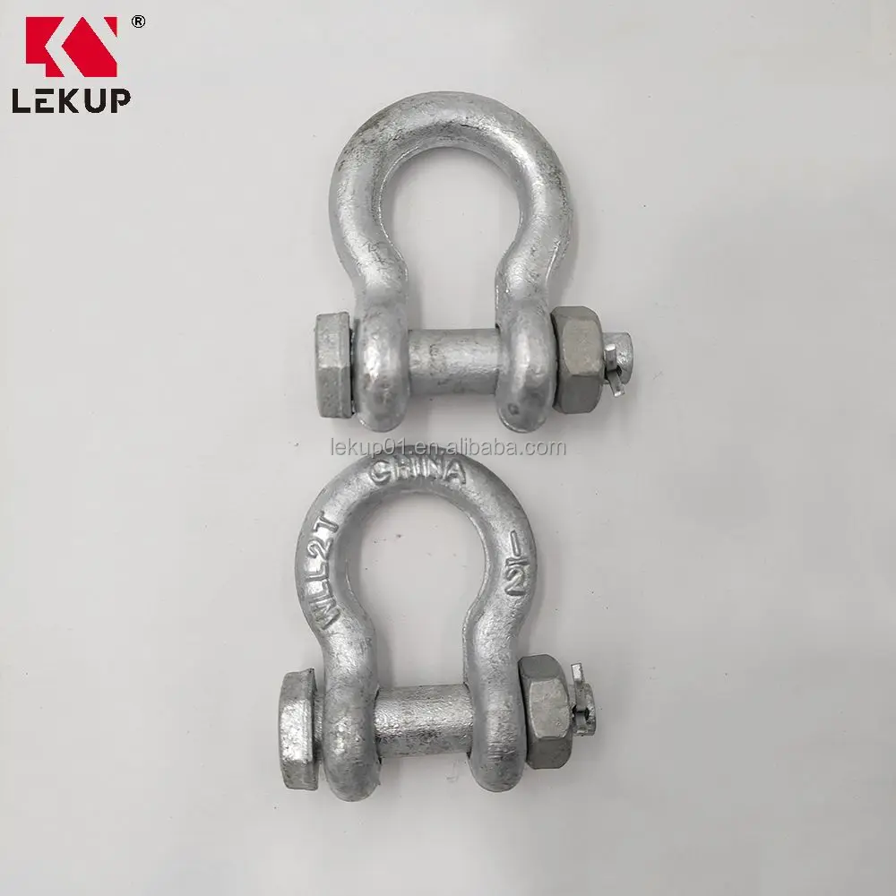 U.s. Galvanized D Ring Shackle Bolt Type Forged Bow Shackle 1/4" Bolt ...