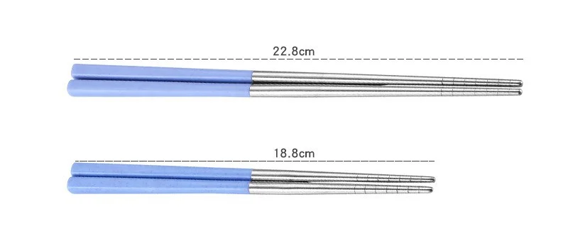 L025 Colored Nordic Tableware Wheat Straw Chopsticks 304 Stainless ...