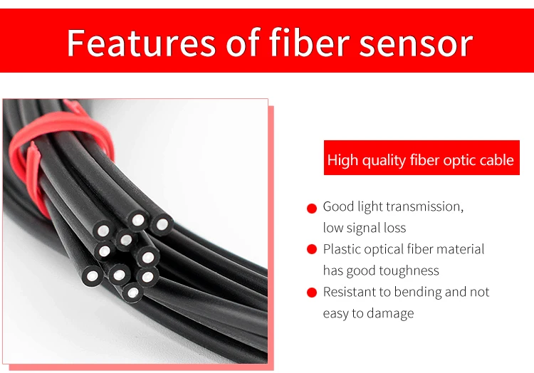 M6 Through Beam Optical Fiber Sensors Photoelectric Fiber Optic Sensor ...