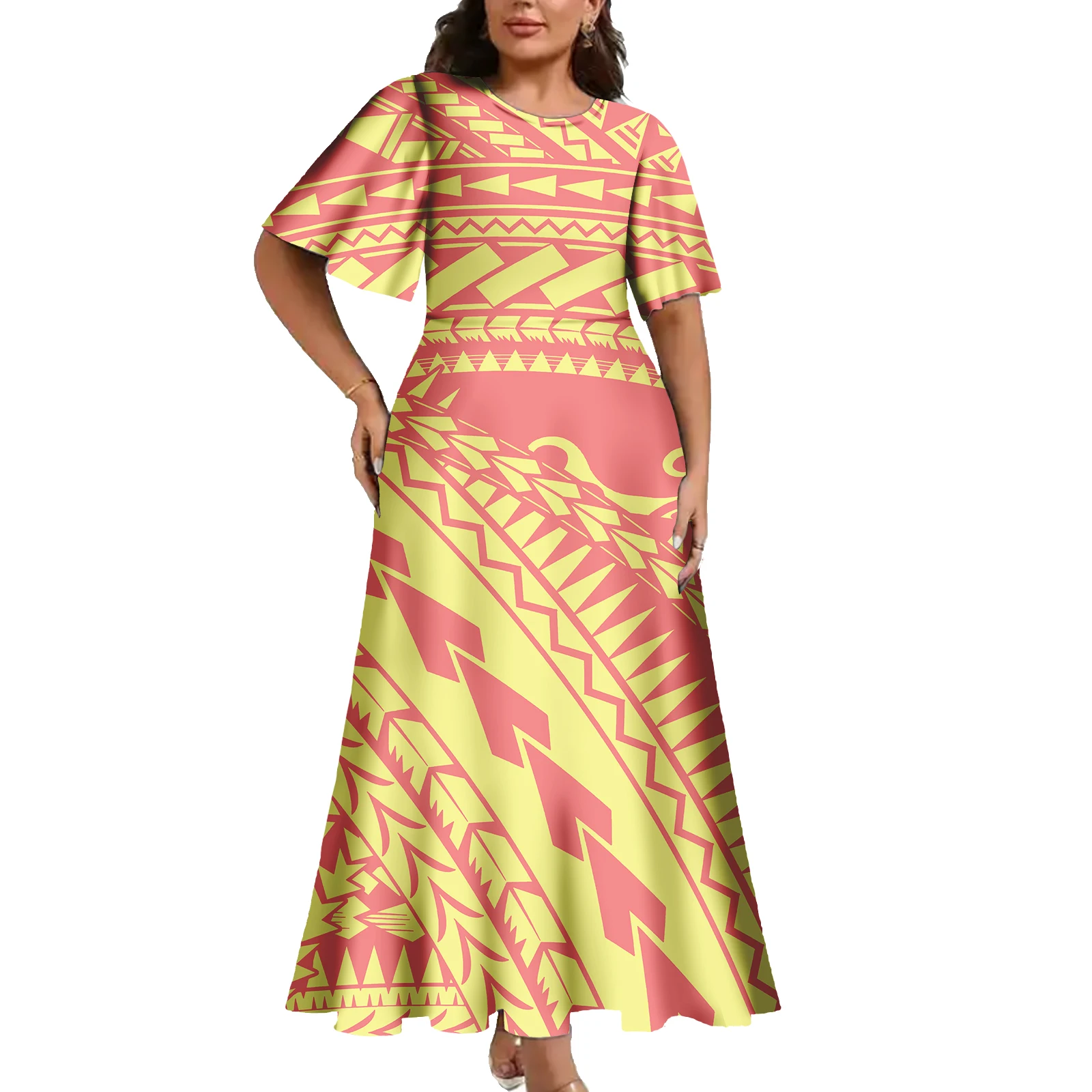 Polynesian Clothing Traditional Samoan Tapa Flower Print Design Custom ...