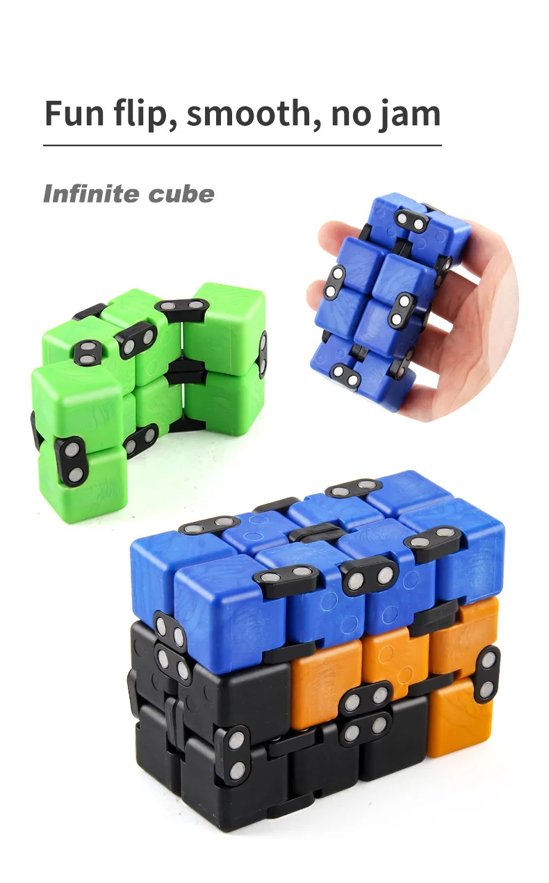 Fidget Cubos Juguetes Anti Stress Relief Fingertip Plastic Infinity ...