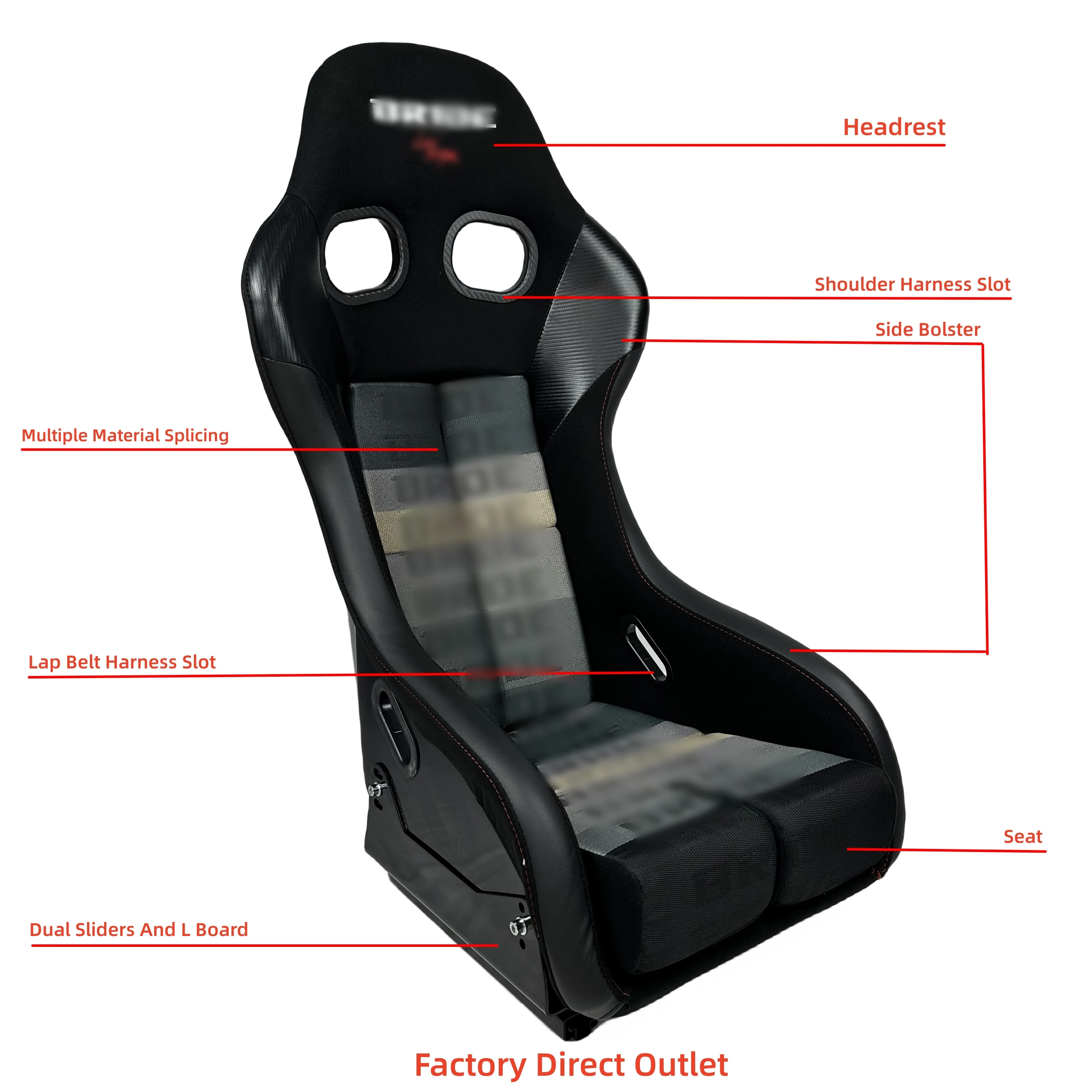 Jdm Style Universal Gradation Soft Fabric Fiberglass Car Seat Sport ...