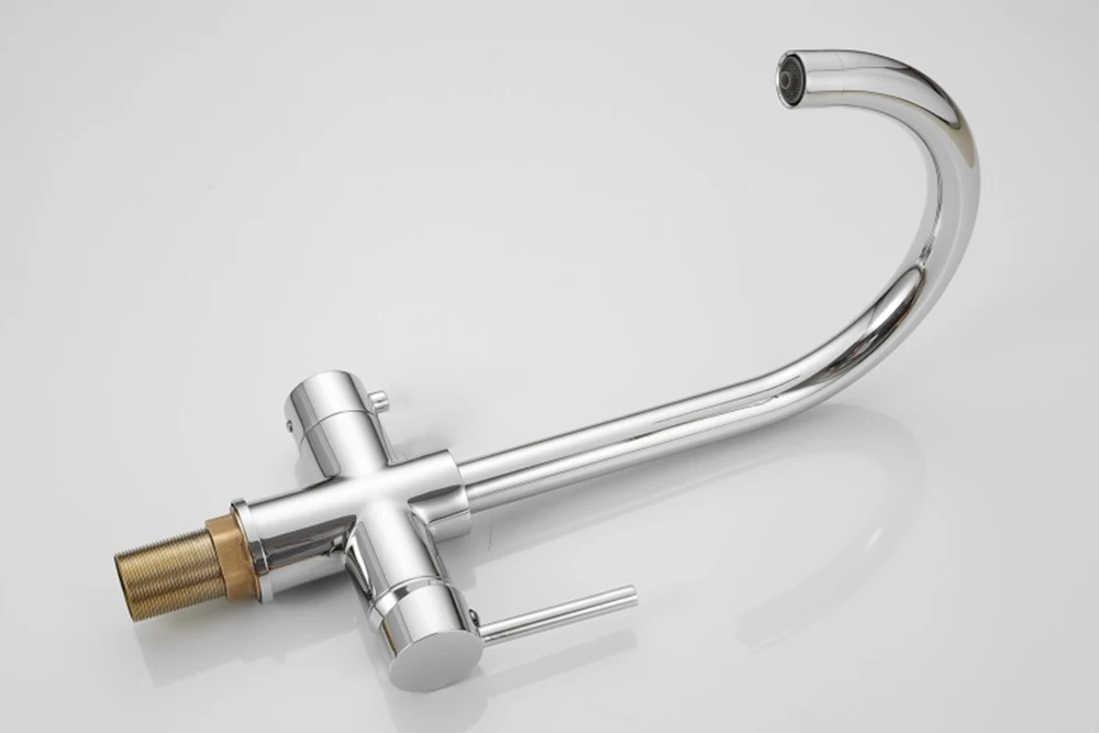 Modern Two Handle 3 In1 Boiling Brass Kitchen Taps