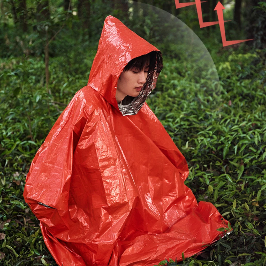 Outdoor Raincoat Camping Emergency Cold Protection Insulation Outdoor ...