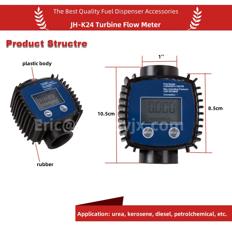 Jh-m02 Digital Adblue K24 Turbine Flow Meter Female 3v Thread K24 ...
