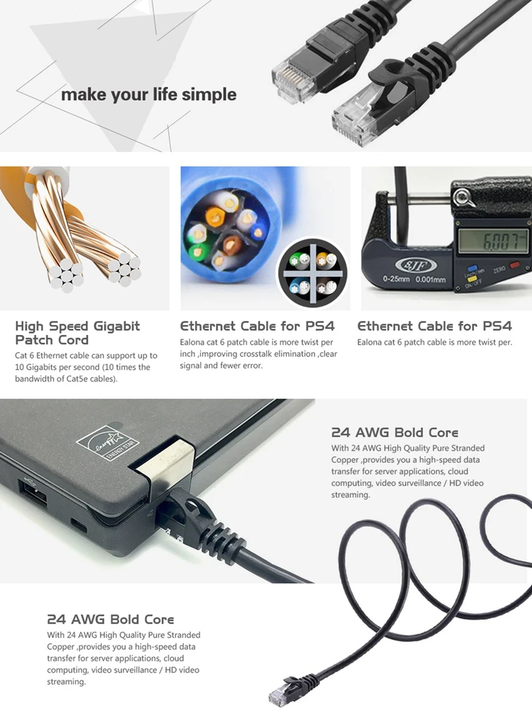 Best Copper 4 Pairs Rj45 Patch Cord Cable Cat6 Cat6a Cat7 Cat8 Shielded ...