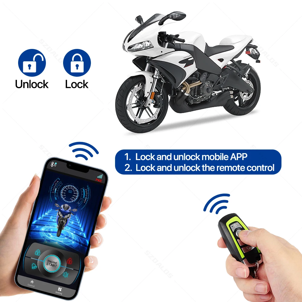 Universal Adjustable One Way Smart Motorcycle Alarm System