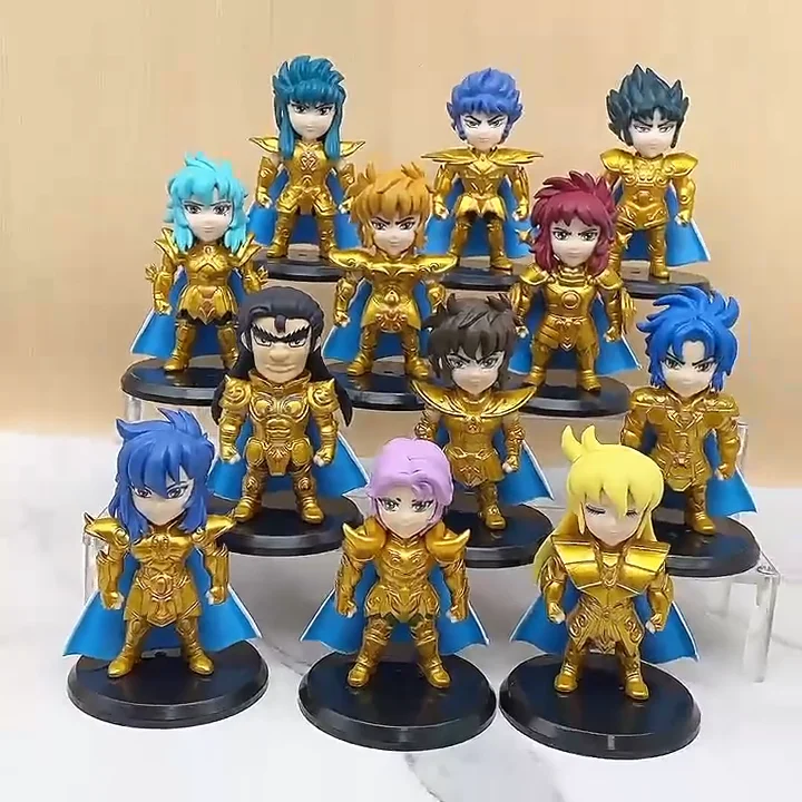 11cm 6pcs/set Anime Figurine Manga Gold Saint Seiya Anime Figure ...