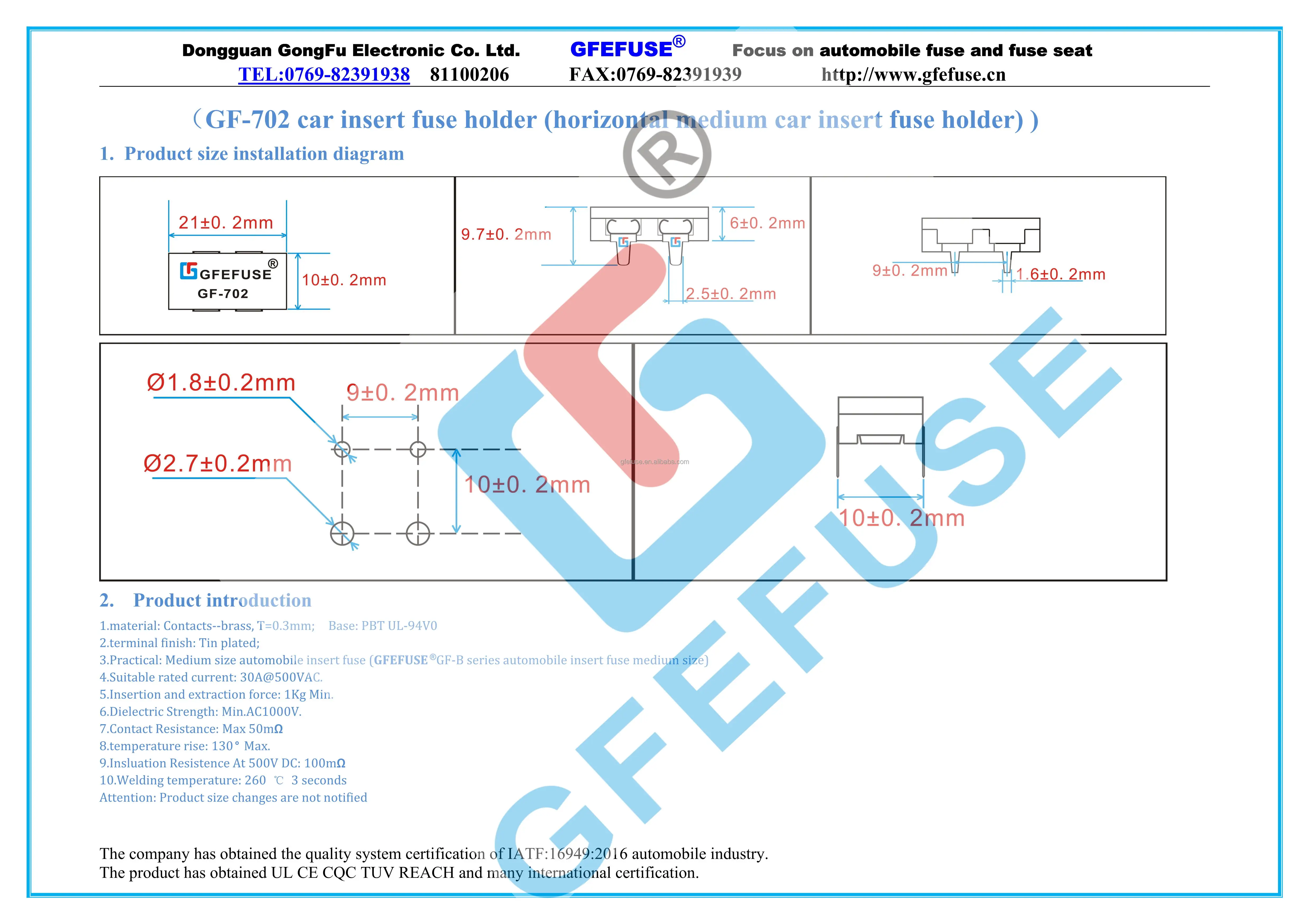 Gf-702 Auto Fuse Box Car Blade Fuse Clip Holder - Buy Auto Fuse Box,Car Blade Fuse,Fuse Clip ...