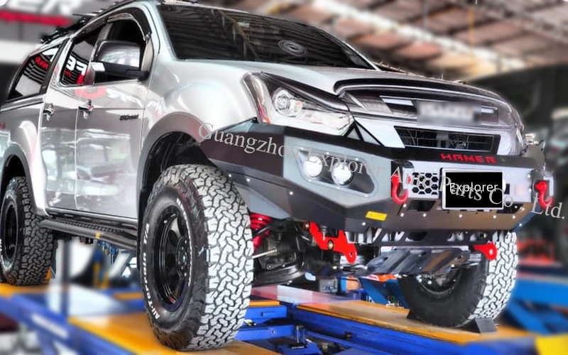 Steel Car Front Bumper For Isuzu Dmax 2017-2019 With Led Light Winch ...