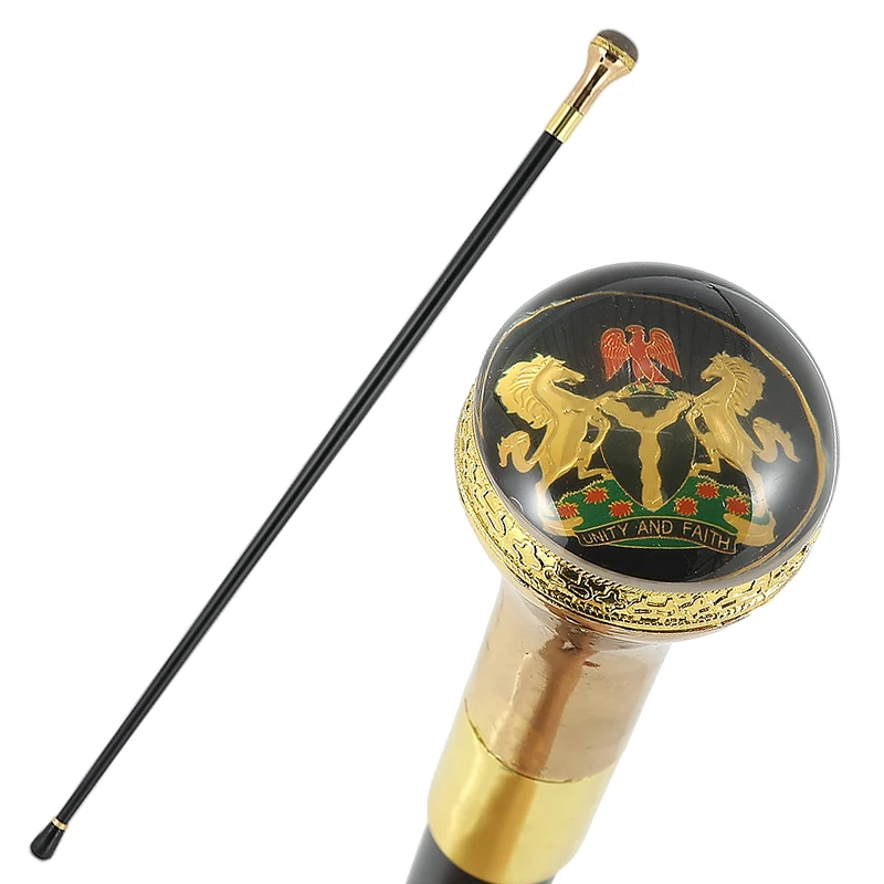 Golden Horse Pattern Handle Crutches - Self Defense Stick