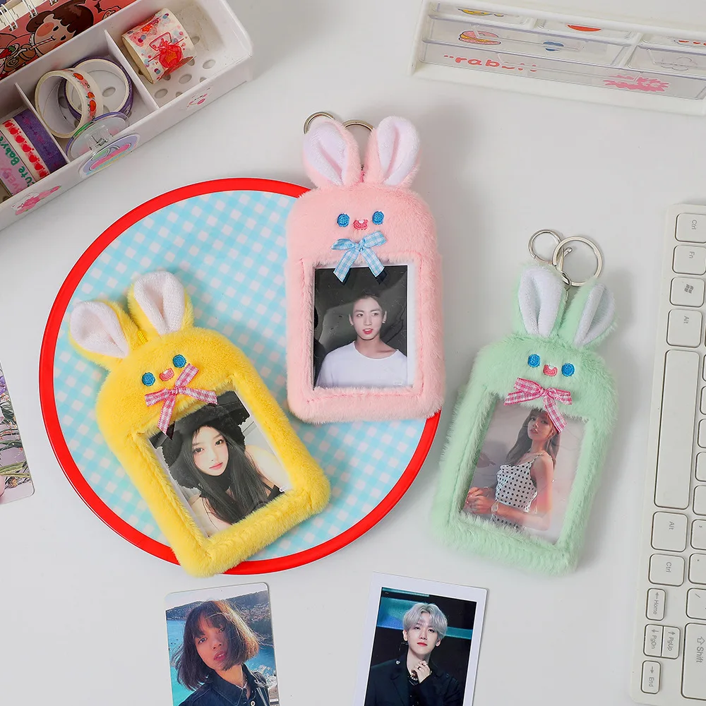 Cartoon Plush Id Card Cardholder Cute Kpop Pvc Photo Plush Cardholders ...