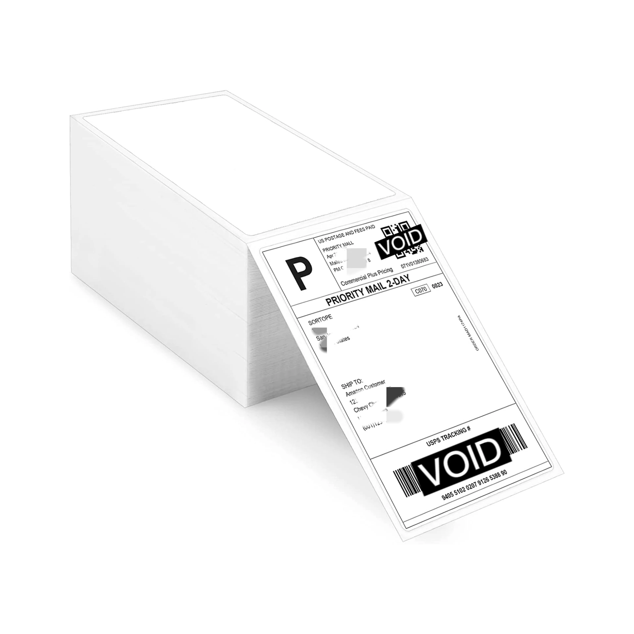 Custom 4x6 Self Adhesive Synthetic Packaging Label Jumbo Roll Shipping ...