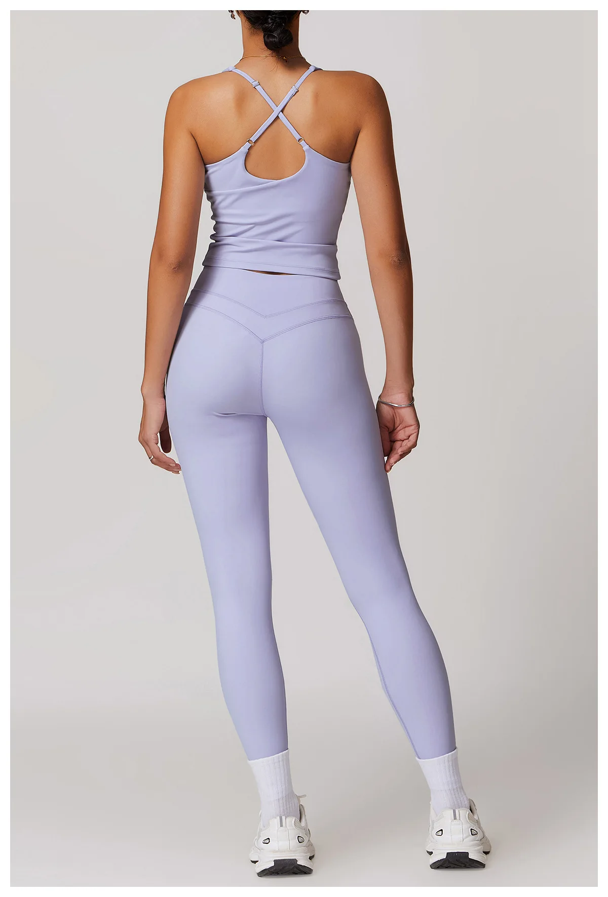 Custom Workout Suit - Deep V Neck Tank Top & Legging Pants Set