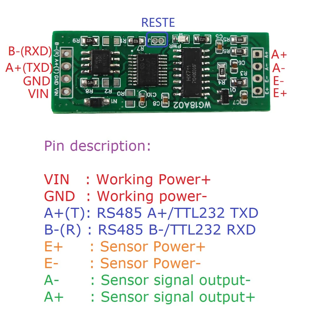 Dc 5v 12v Rs485 Uart Modbus Rtu Hx711 Pressure Weight Sensor Electronic ...