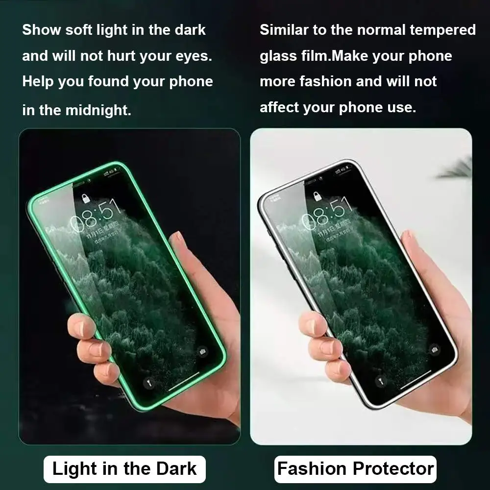 Premium Quality Full Covered Luminous Glow In Dark Tempered Glass ...
