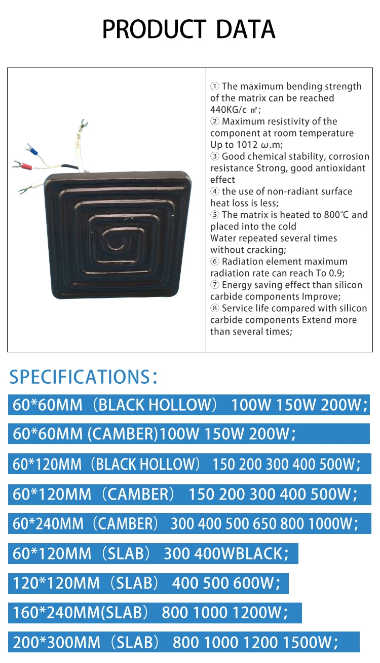 Arc Infrared Ceramic Heater Resistor in Different Colors Infrared ...