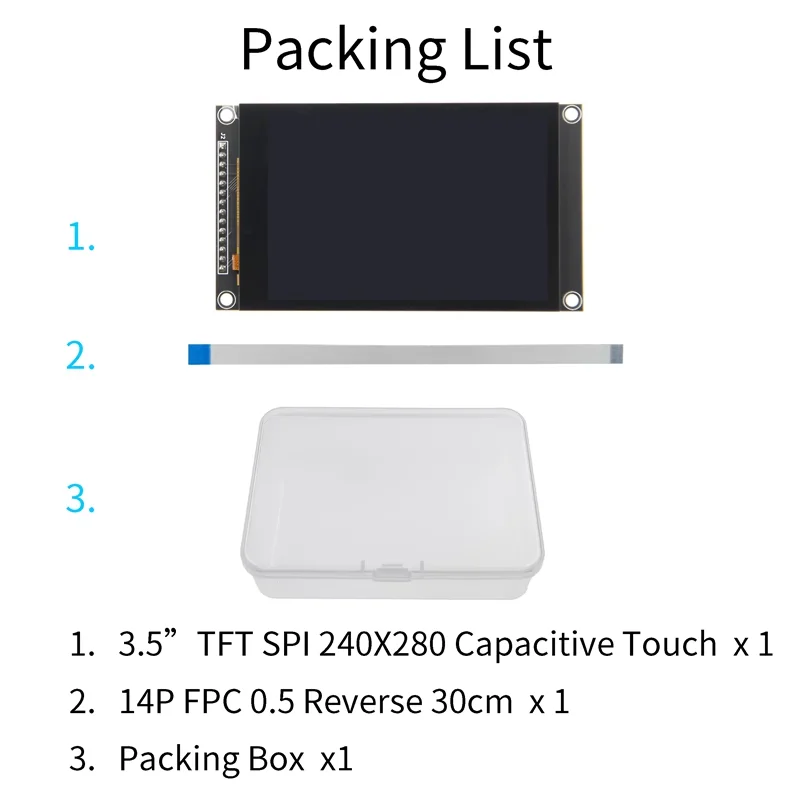 3.5-inch SPI serial port TFT LCD Capacitive touch screen Display module ...
