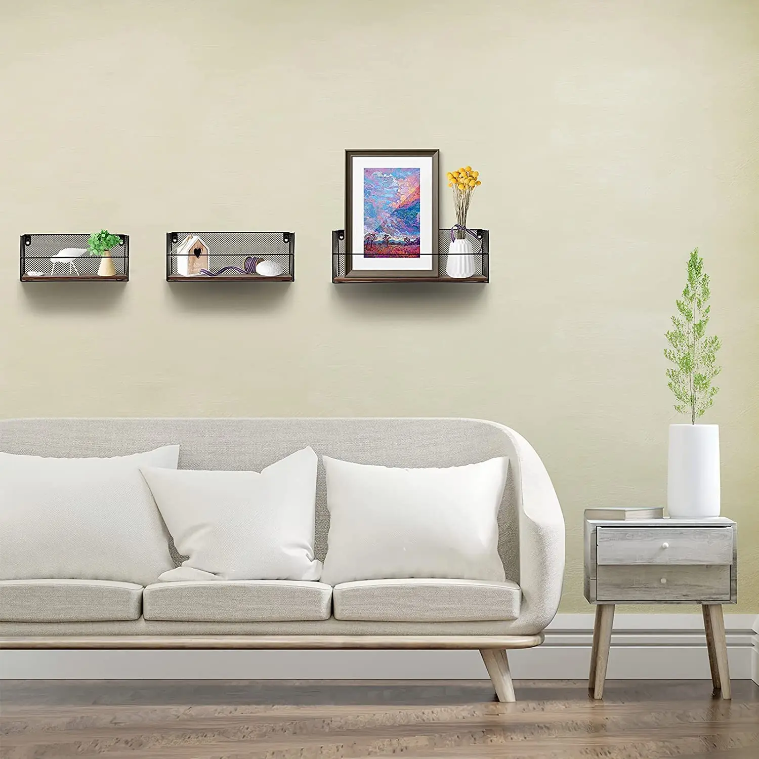 Metal Wall Mounted Display Floating Shelf Metal Wall Storage Shelf For ...