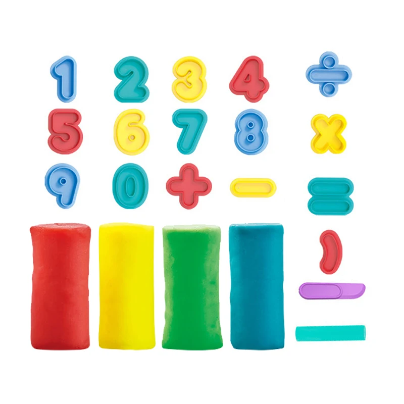 Arabic Numbers Dough Mould Dinosaur Math Games Playdough Dough ...