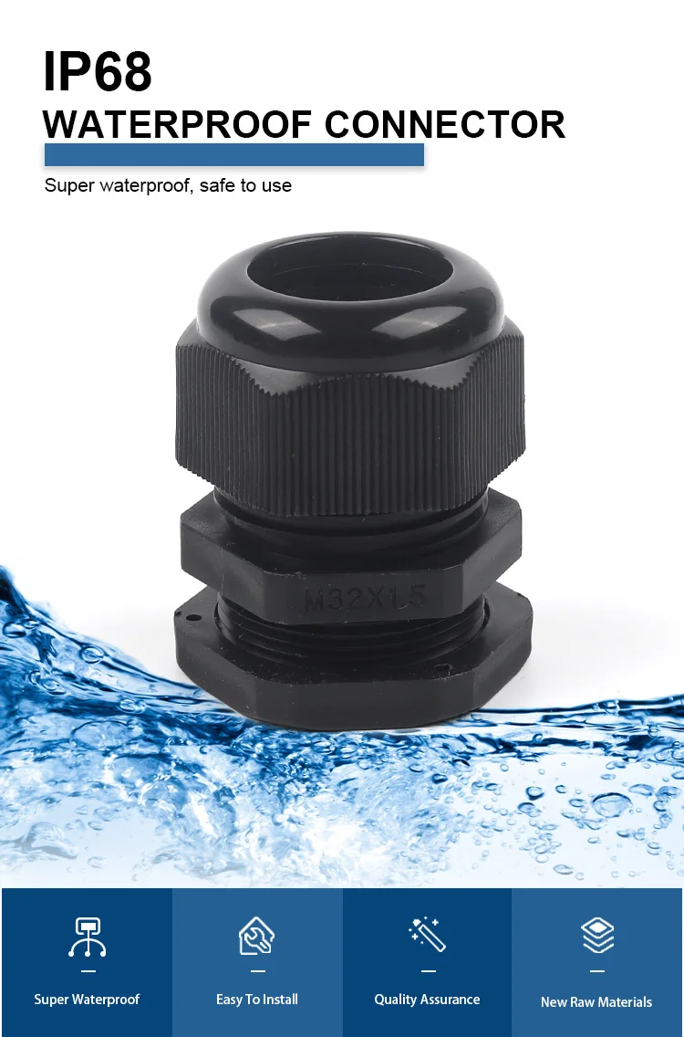 Waterproof Cable Gland Ip68 M12/m16/m18/m20/m22/m25/m27/m30 White Black ...