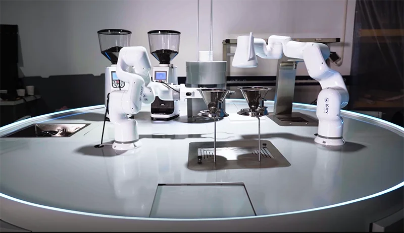 Automatic Cobot Robot Arm - Two Arm Universal Robot Coffee Barista