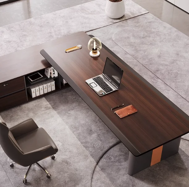 Mixed Colors Executive Desk MFC Office Table with Chair Traditional ...