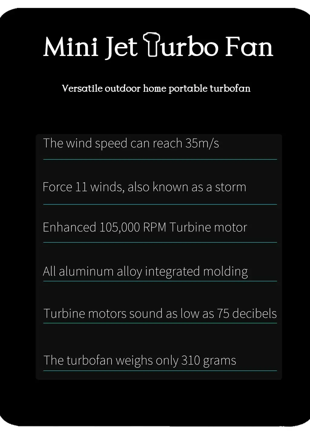 New Mini 120000rpm Turboviolent Fan Mini Jet Fan Turbo Hand Held Turbo ...