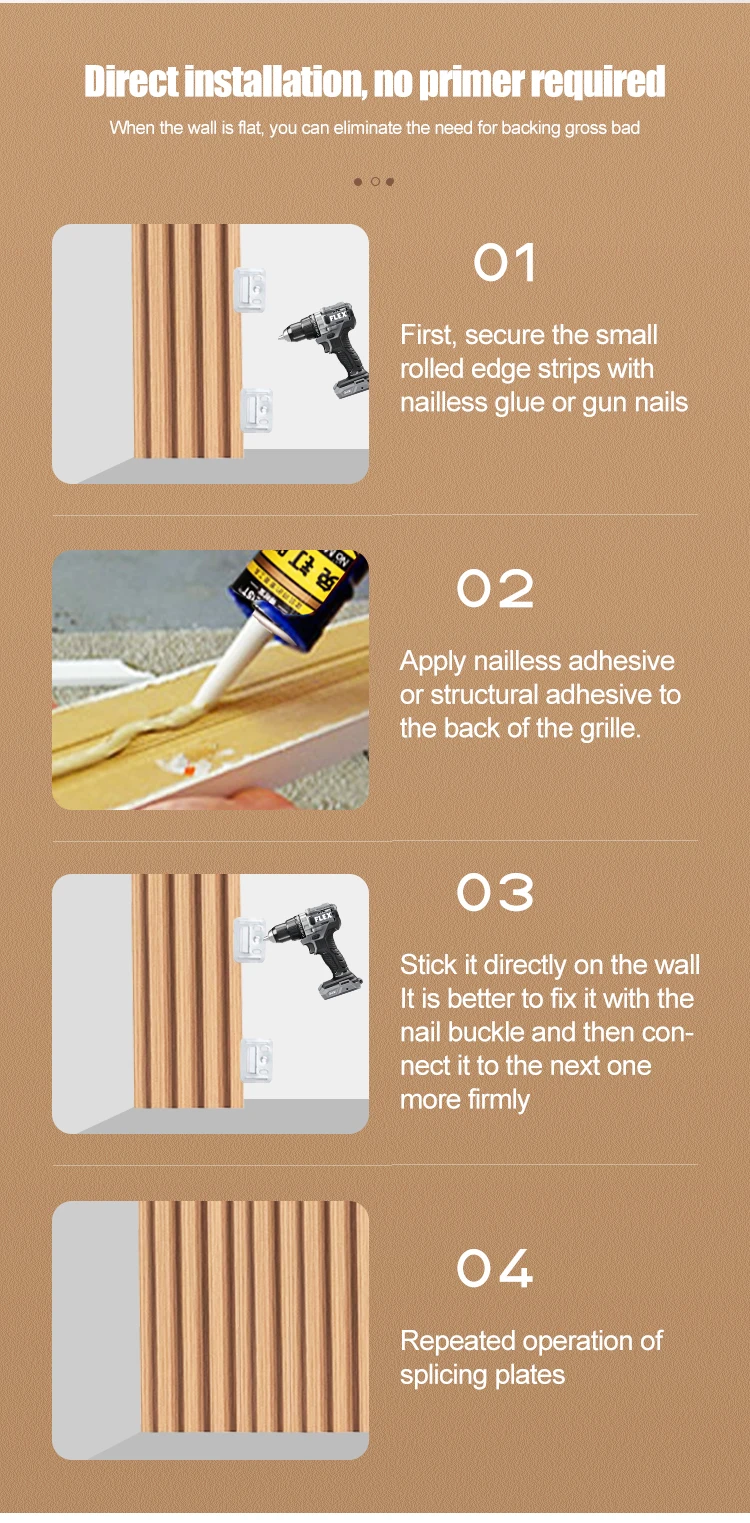 Wooden Grain Designs Wpc Fluted Wall Panel For Interior Decoration ...