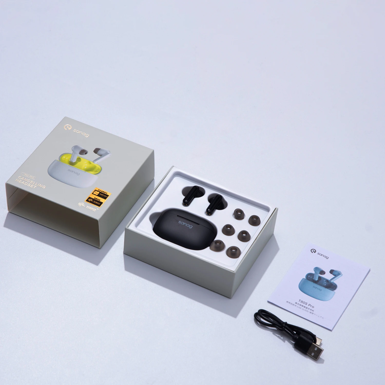 Sanag T80s Pro New Arrival Gaming Tws Noise Canceling Bluetooth Bt5.1 ...