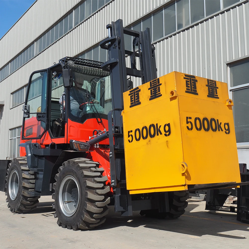 Hydraulic Articulated All Terrain 4x4 5 Ton Diesel Rough Terrain 4wd Forklift Price - Buy ...