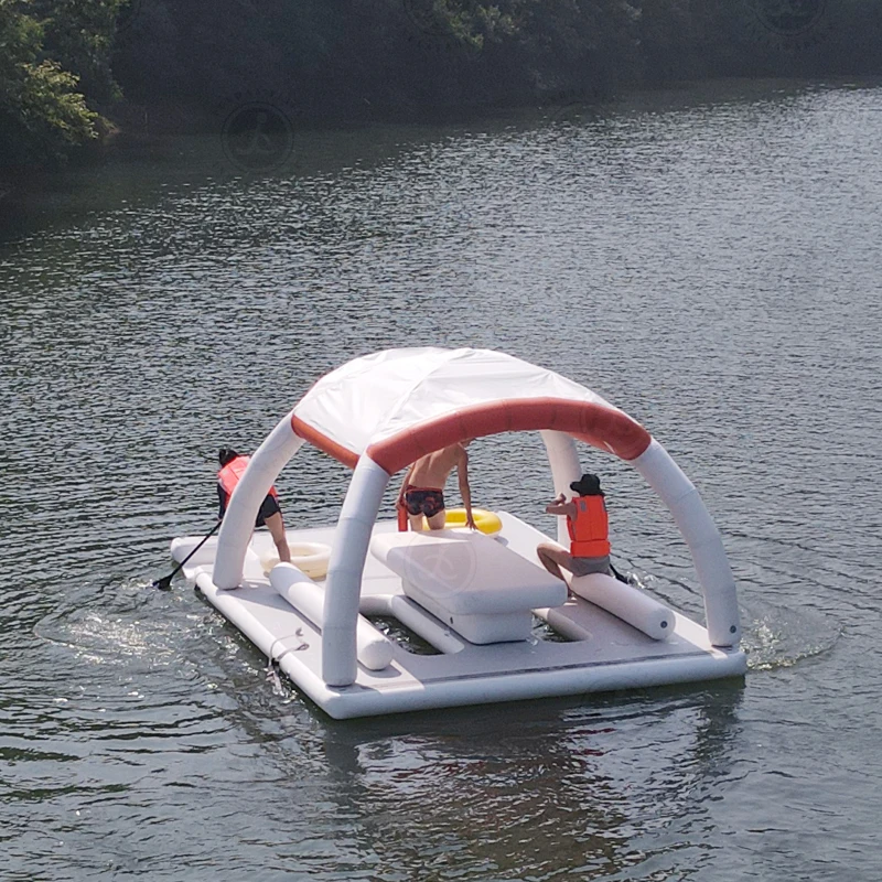 Large Inflatable Water Park Floating Kayak Docks Floating Island Raft ...