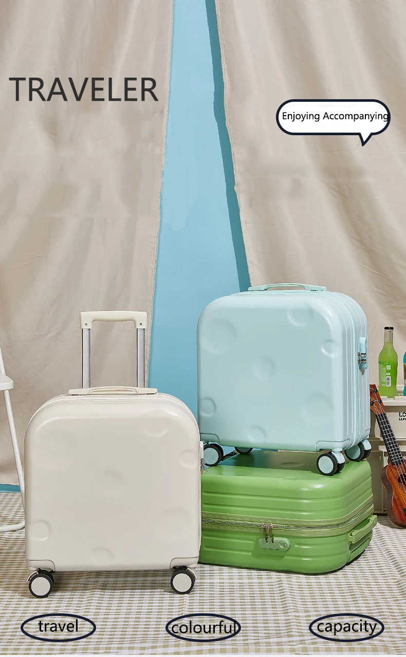 Small Luggage 18 Inch Lightweight Trolley with Spinner Wheels