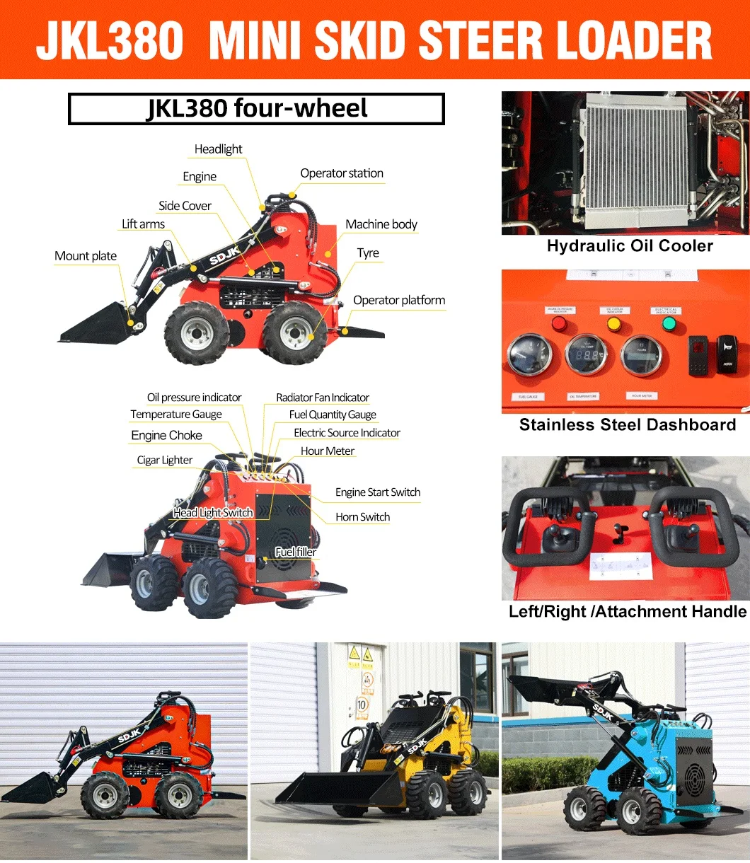 Free Shipping Cheap Epa Engine Wheel Loader Diesel Mini Skid Steer ...