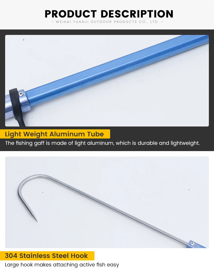 Rti Custom Light Weight 27-62cm Telescopic Fish Gaff Fishing Spear ...